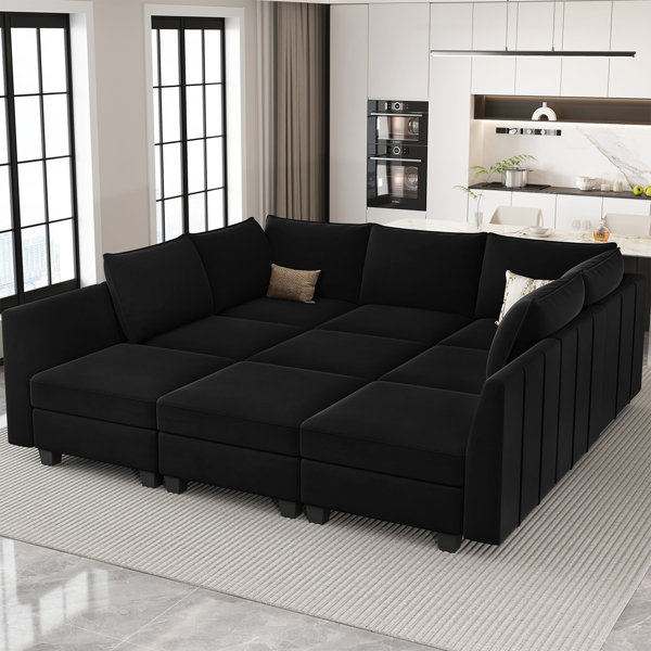 Belffin 10-Piece 87'' Wide Velvet Modular Freely Combined Sofa Bed ... Belffin 10-Piece 87'' Wide Velvet Modular Freely Combined Sofa Bed ...